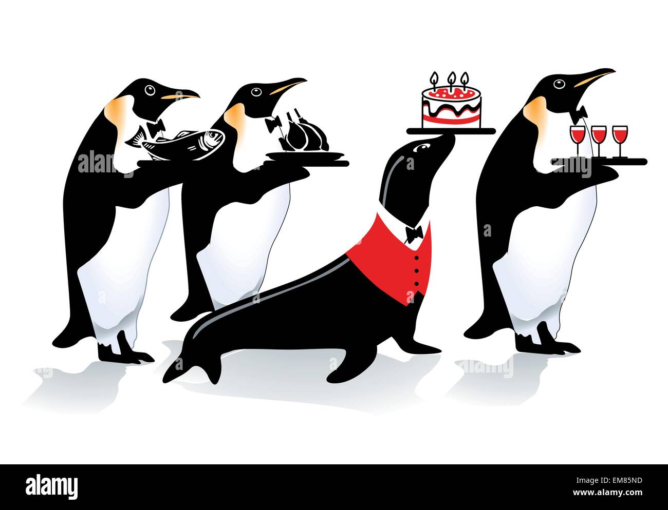 Penguin party Stock Vector Images - Alamy