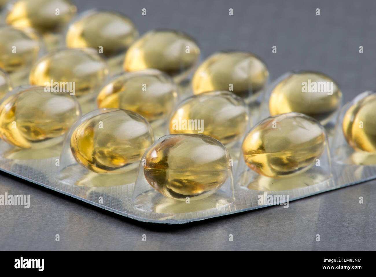 omega 3 tablets in a blister-pack Stock Photo - Alamy