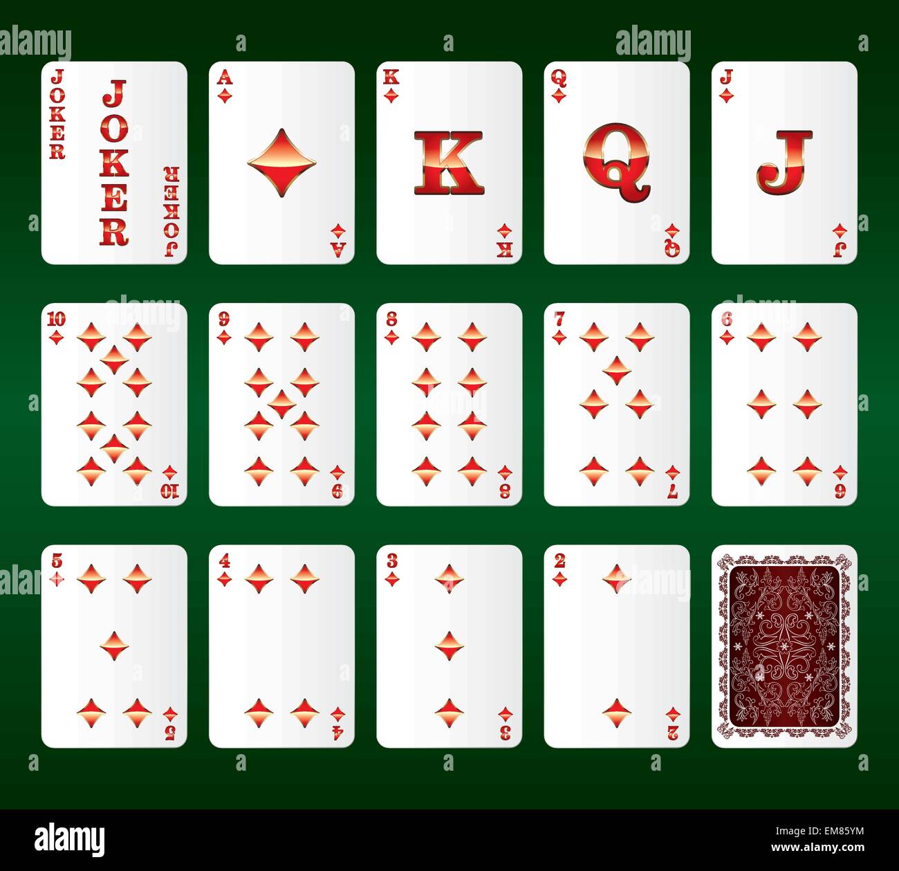 Playing cards vector diamonds hi-res stock photography and images - Alamy