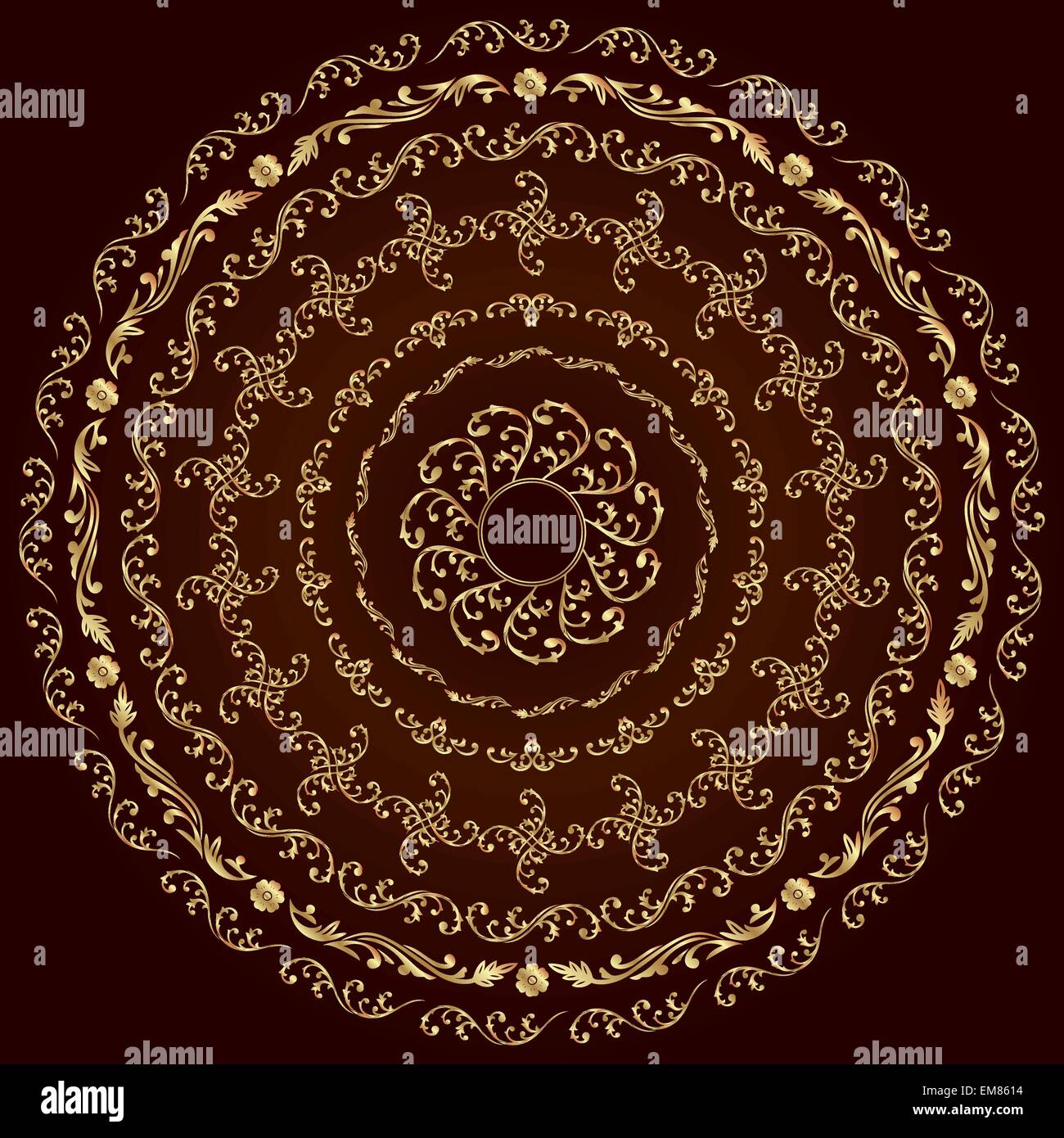 Vector set round decorative Stock Vector Images - Alamy