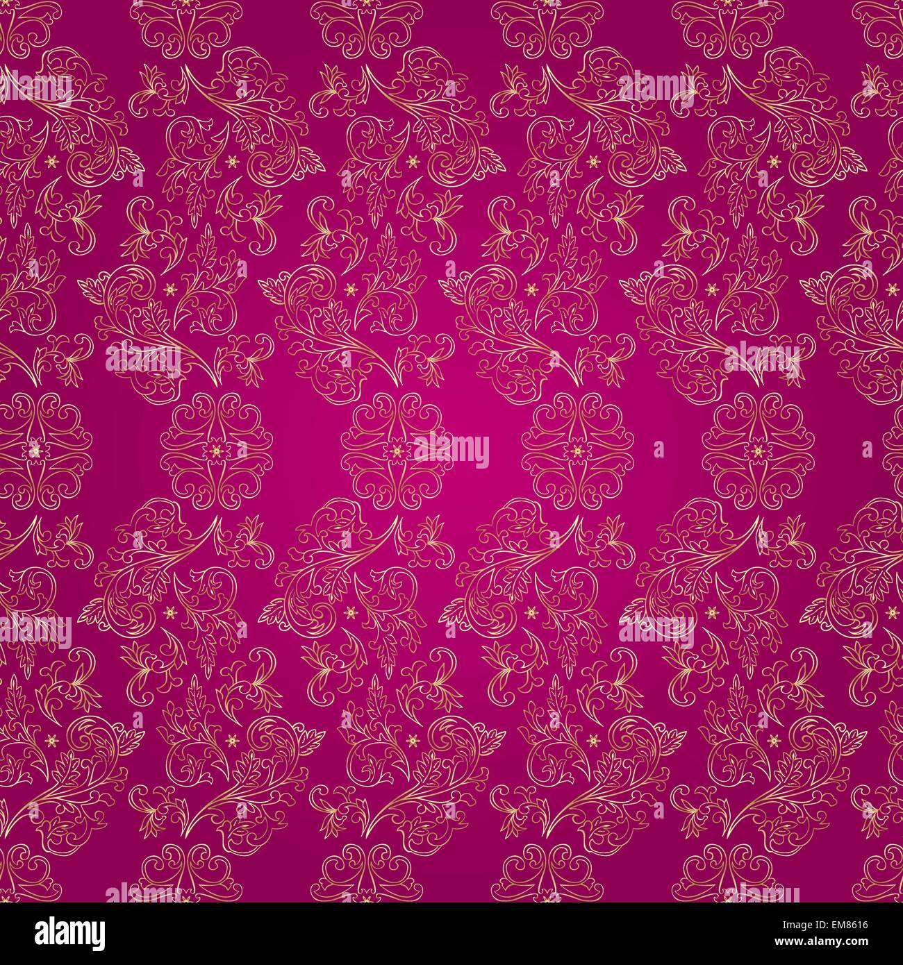 Floral vintage seamless pattern on pink background Stock Vector Image ...
