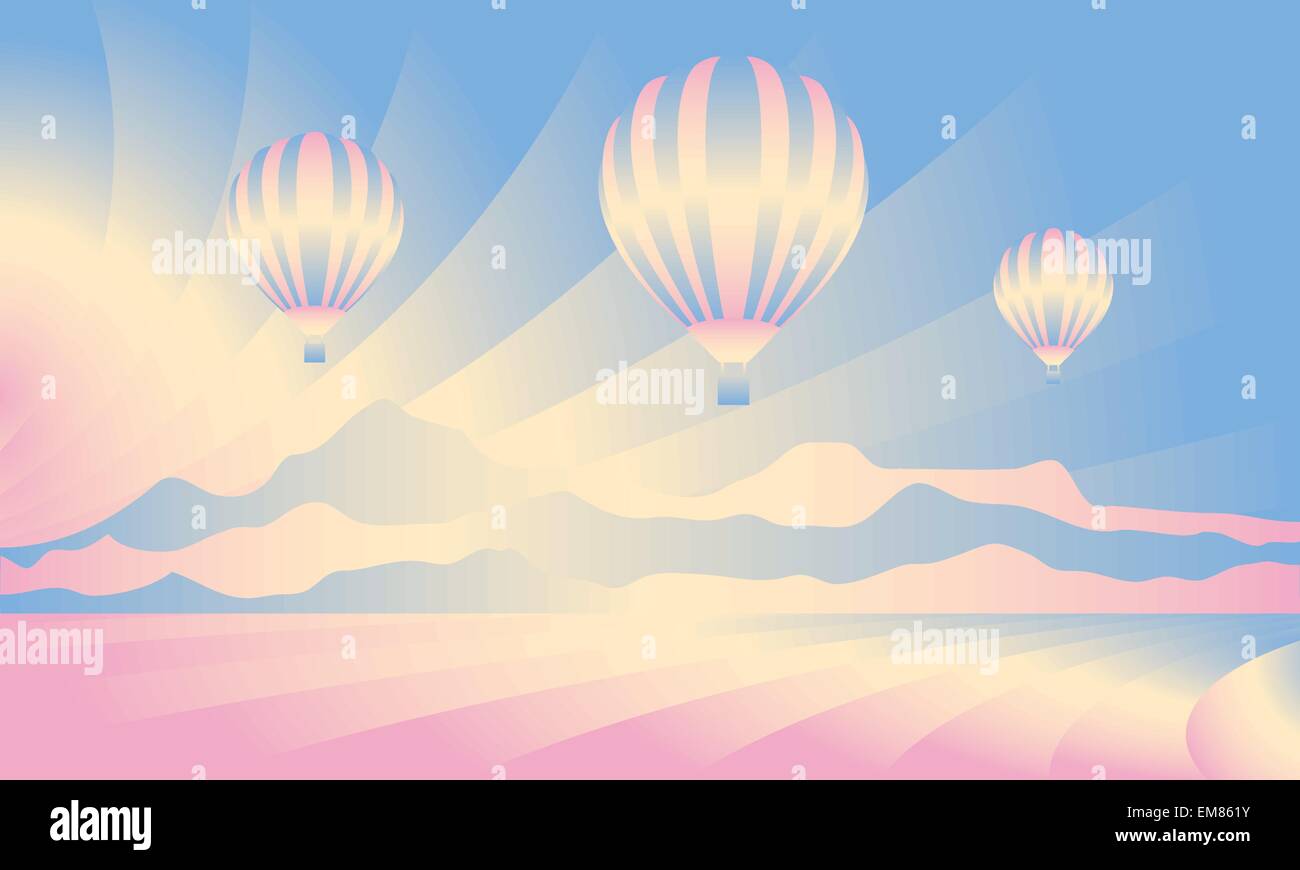 Flying air balloon Stock Vector Images - Alamy