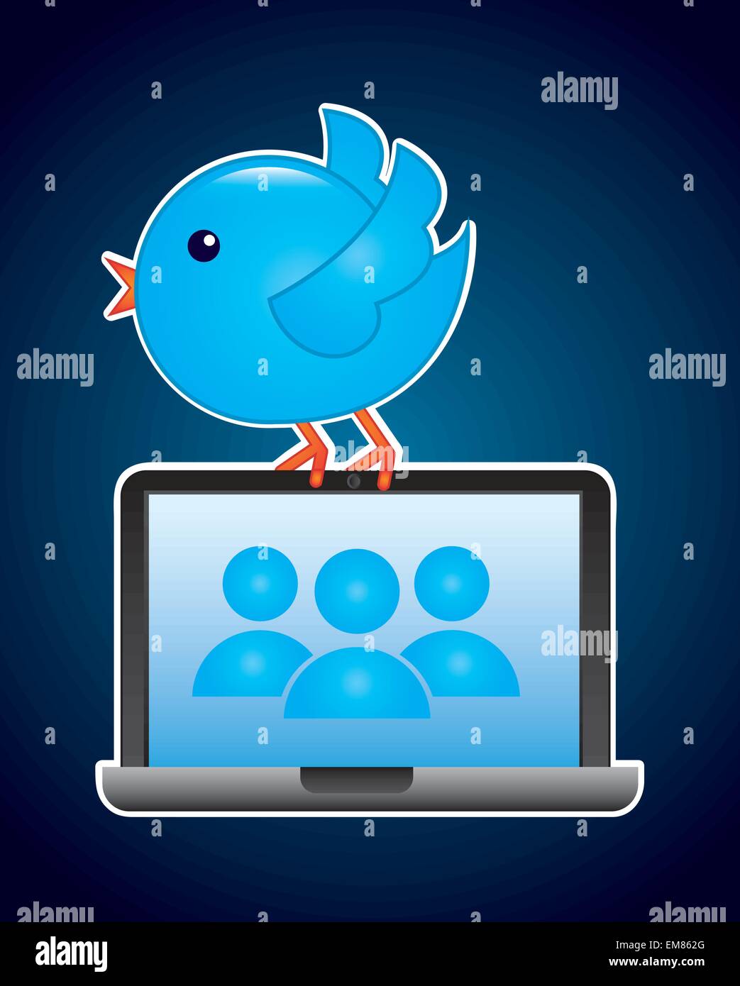 Cartoon tweeting bird bubble hi-res stock photography and images - Alamy