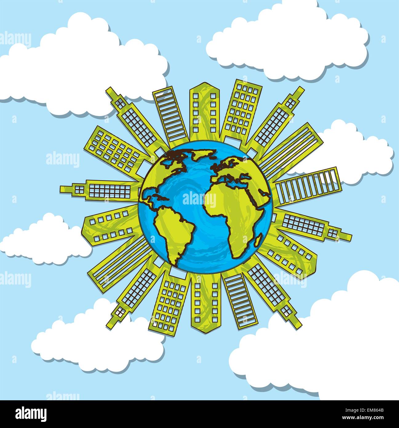 Cloud over the city Stock Vector Images - Alamy