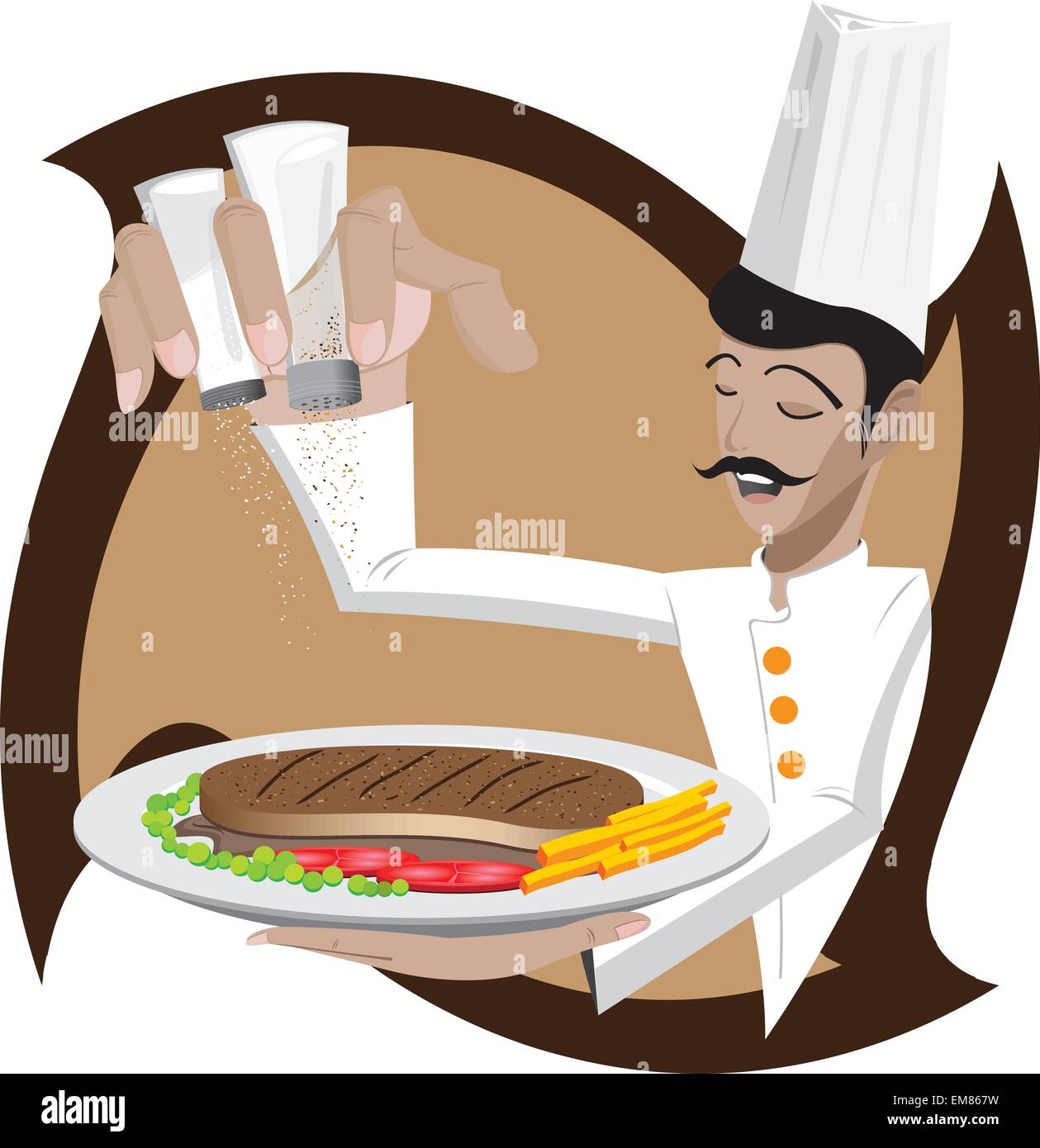 Man and steak Stock Vector Images - Alamy