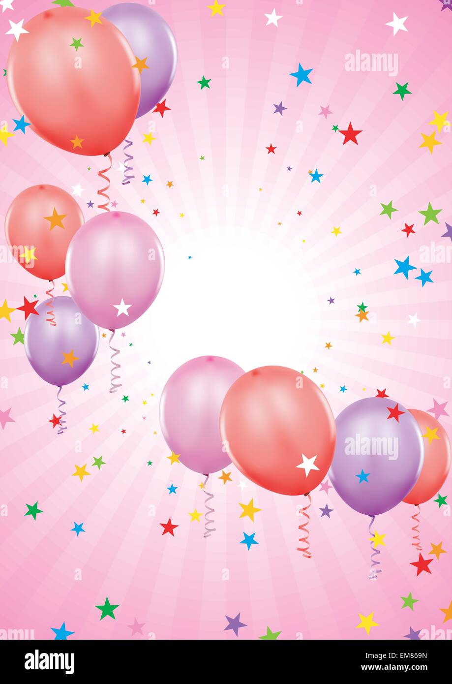 Vector illustration party frame balloons hi-res stock photography and ...