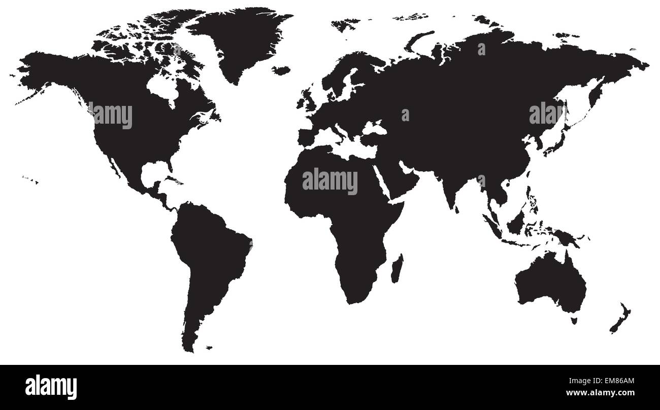 Detailed world map illustration hi-res stock photography and images - Alamy