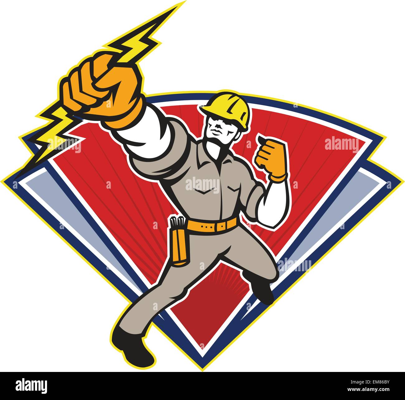 Electrician Punching Lightning Bolt Stock Vector Image & Art - Alamy