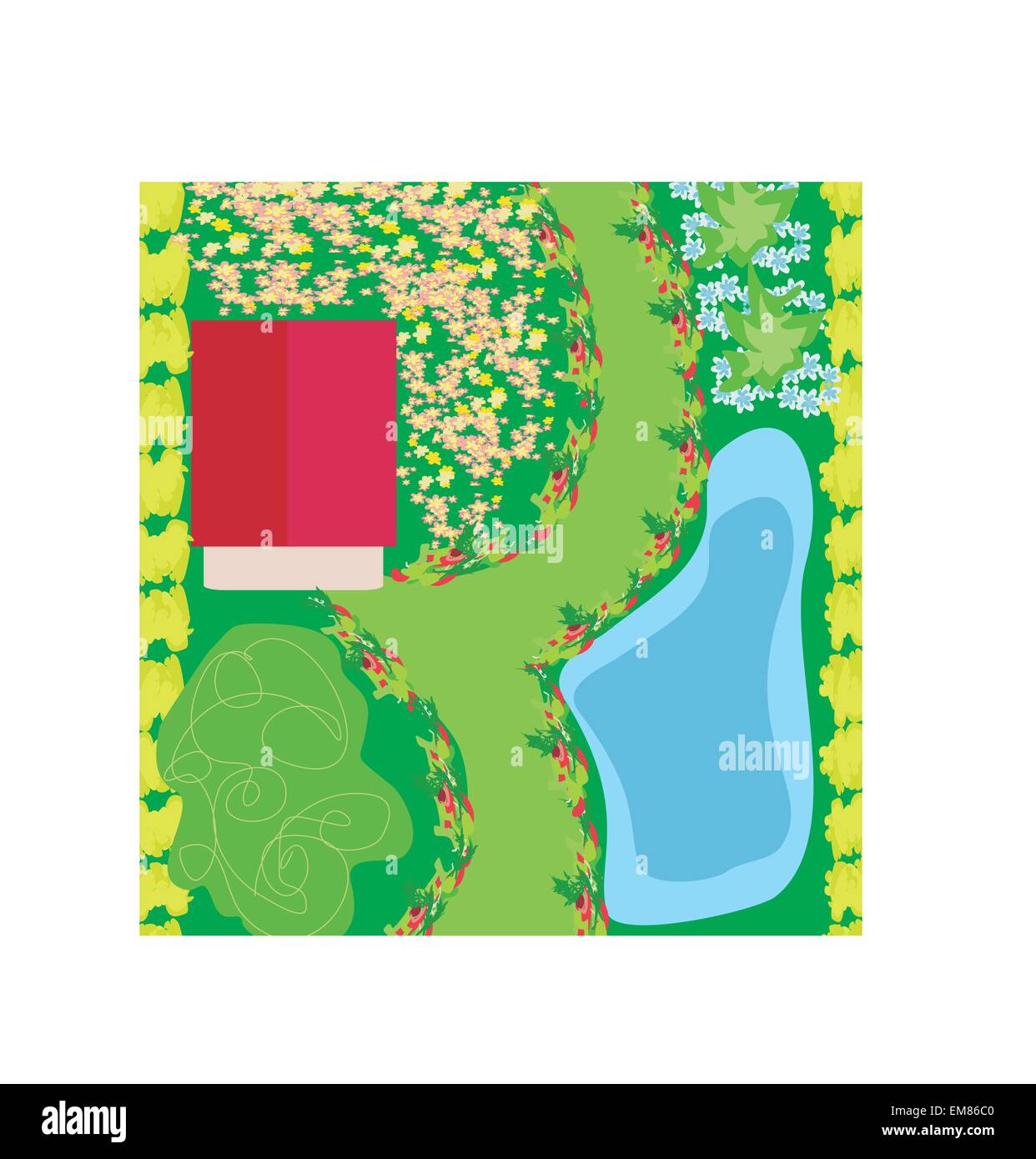 Project landscaping with pool Stock Vector Image & Art - Alamy