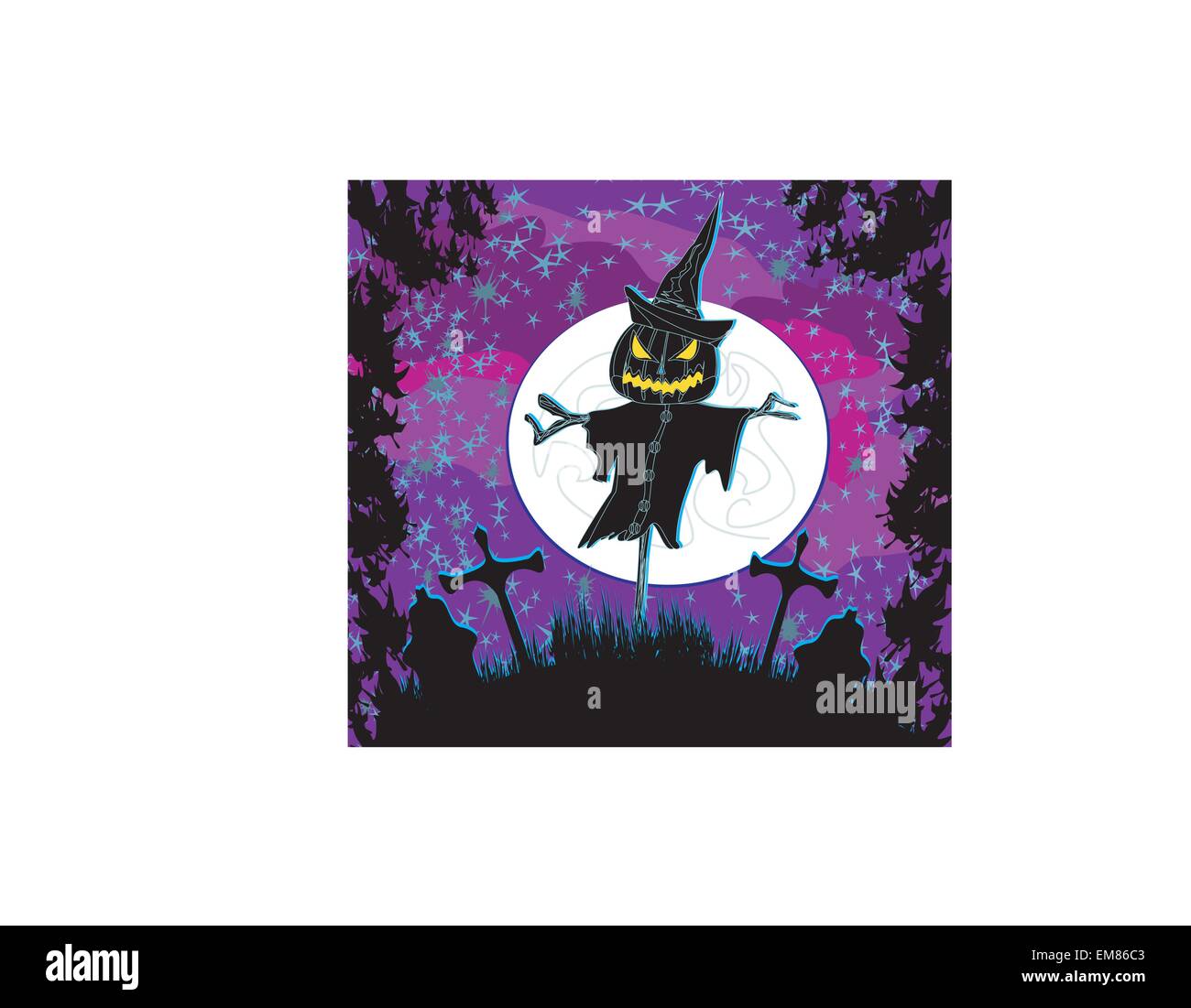 Celebration card halloween scene Cut Out Stock Images & Pictures - Alamy