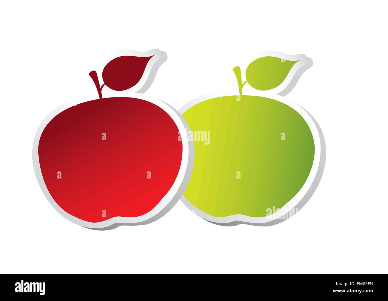 Big green apple Stock Vector Images - Alamy
