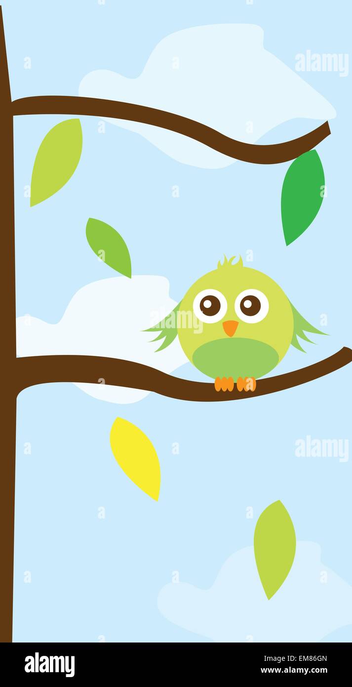 bird over tree Stock Vector Image & Art - Alamy