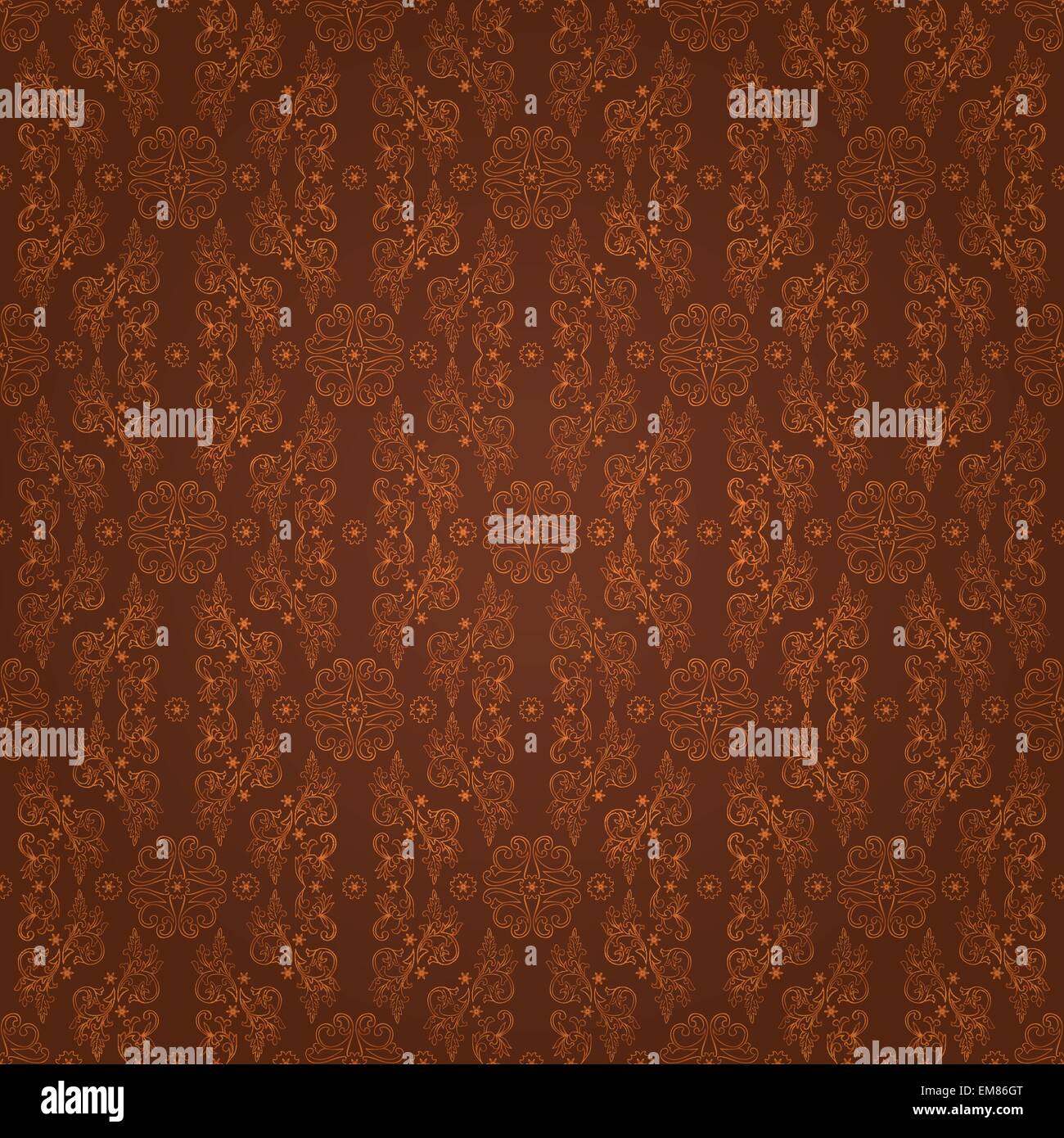 Gold floral vintage seamless pattern on a broun background Stock Vector ...