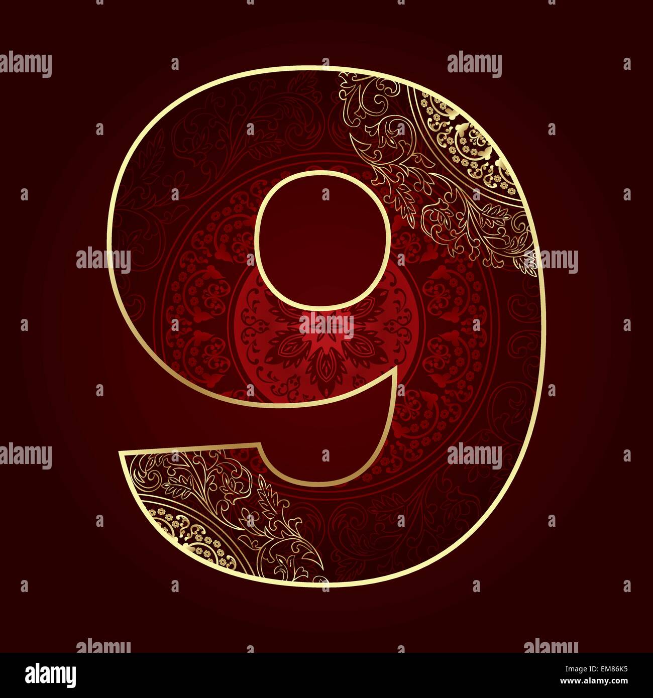 Red number 9 Stock Vector Images - Alamy