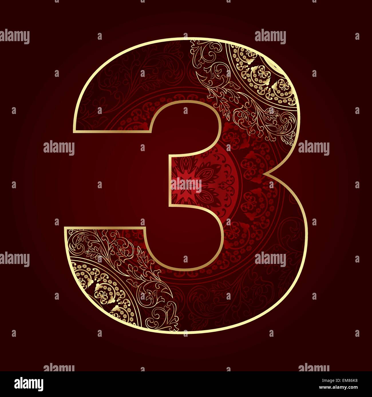 Number 3 isolated Stock Vector Images - Alamy
