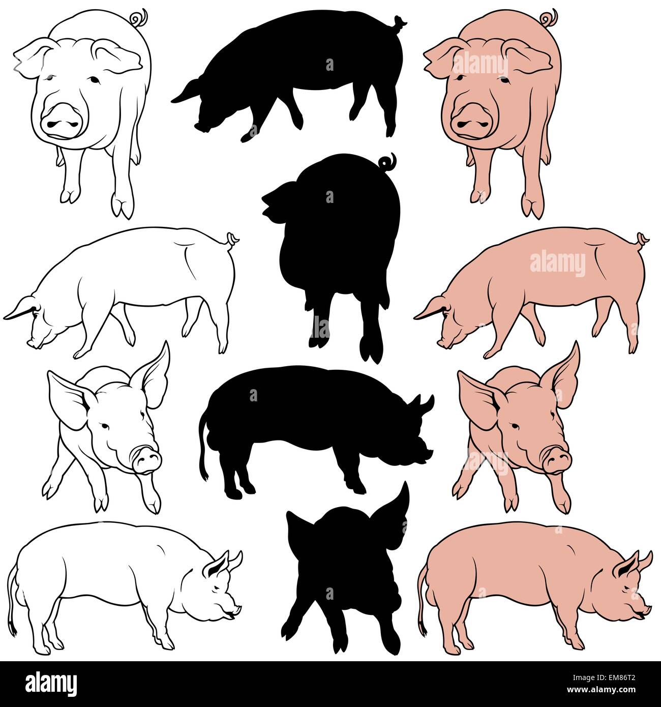 Pig cut out animal Stock Vector Images - Alamy