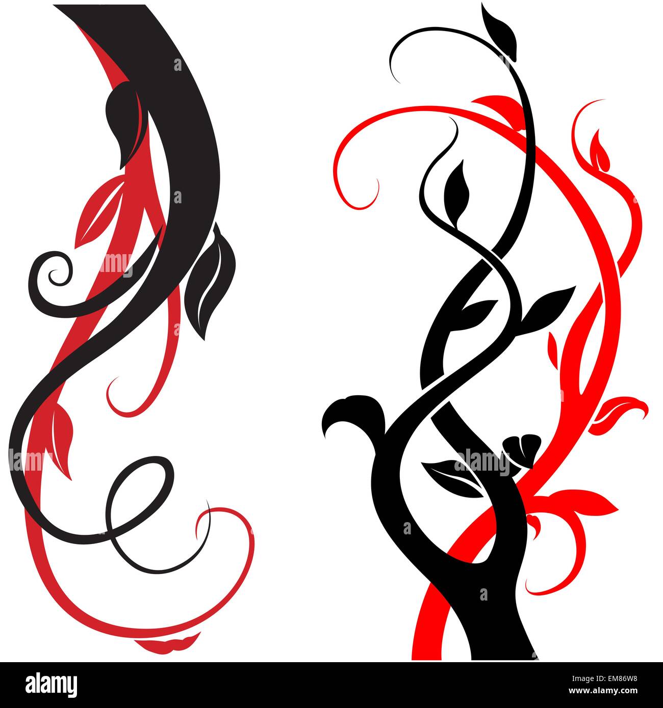 Intertwined flowers Stock Vector Images - Alamy