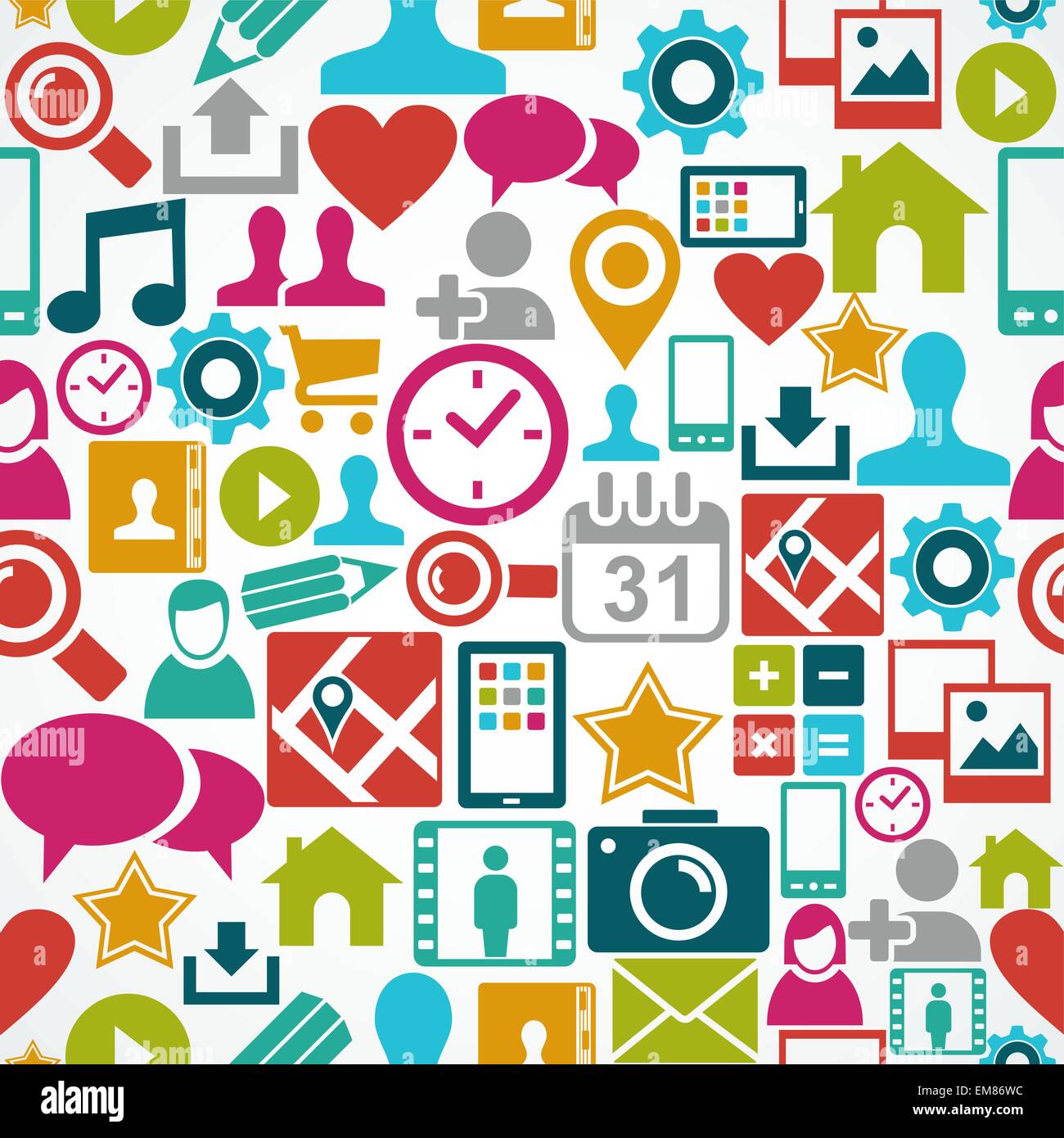 Social Media Vector Seamless Pattern Stock Vector Image & Art - Alamy