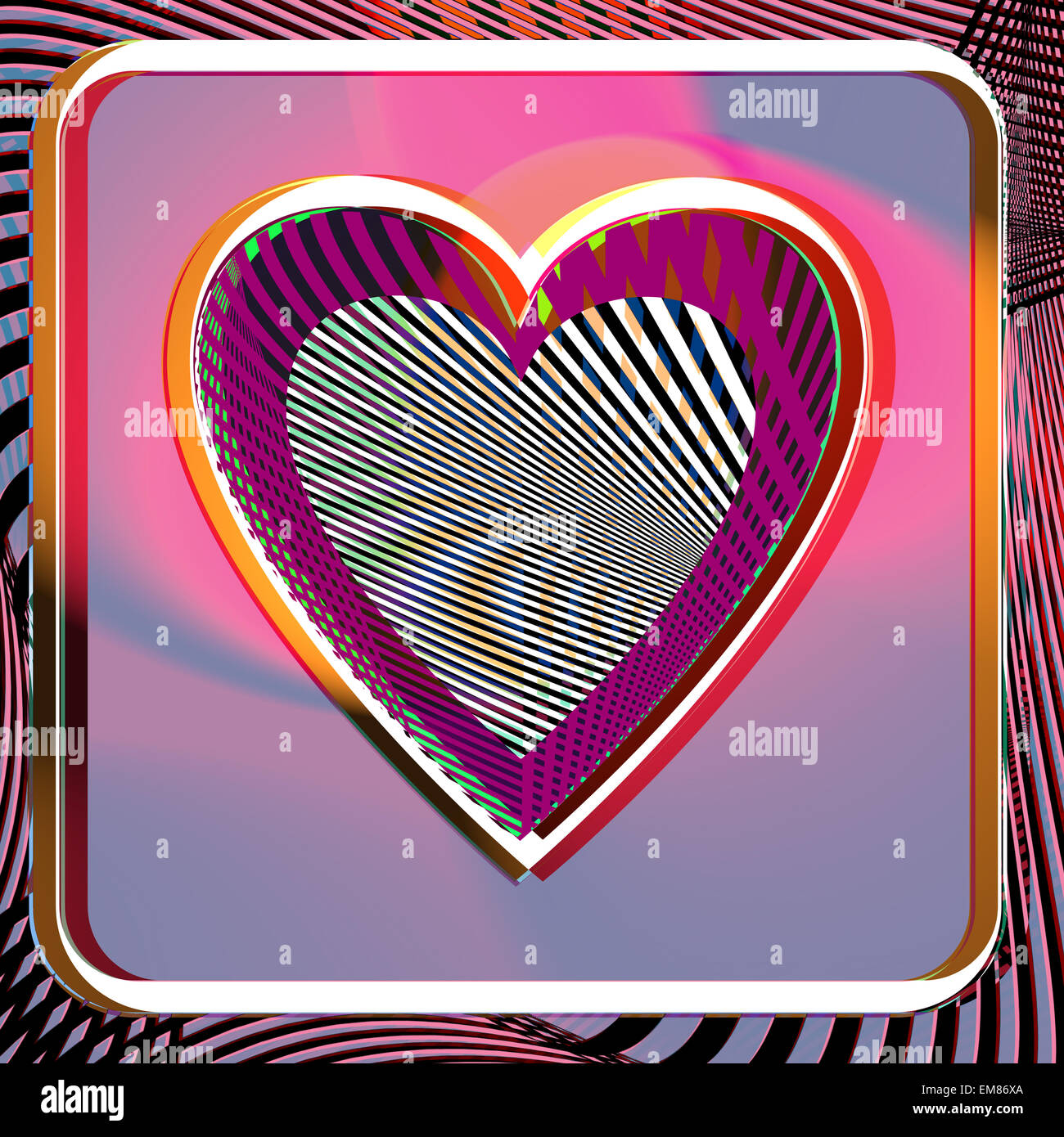 Illustration of Abstract colorful heart Stock Photo - Alamy