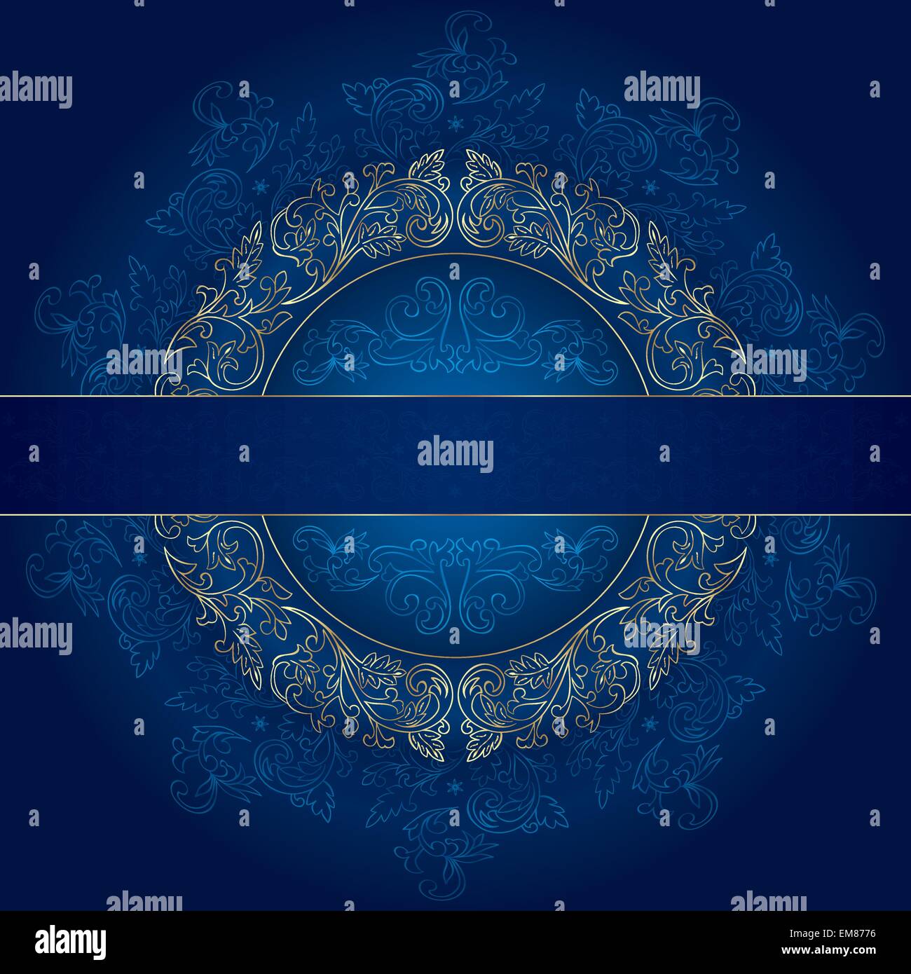 Blue patterns design black background Stock Vector Images - Alamy
