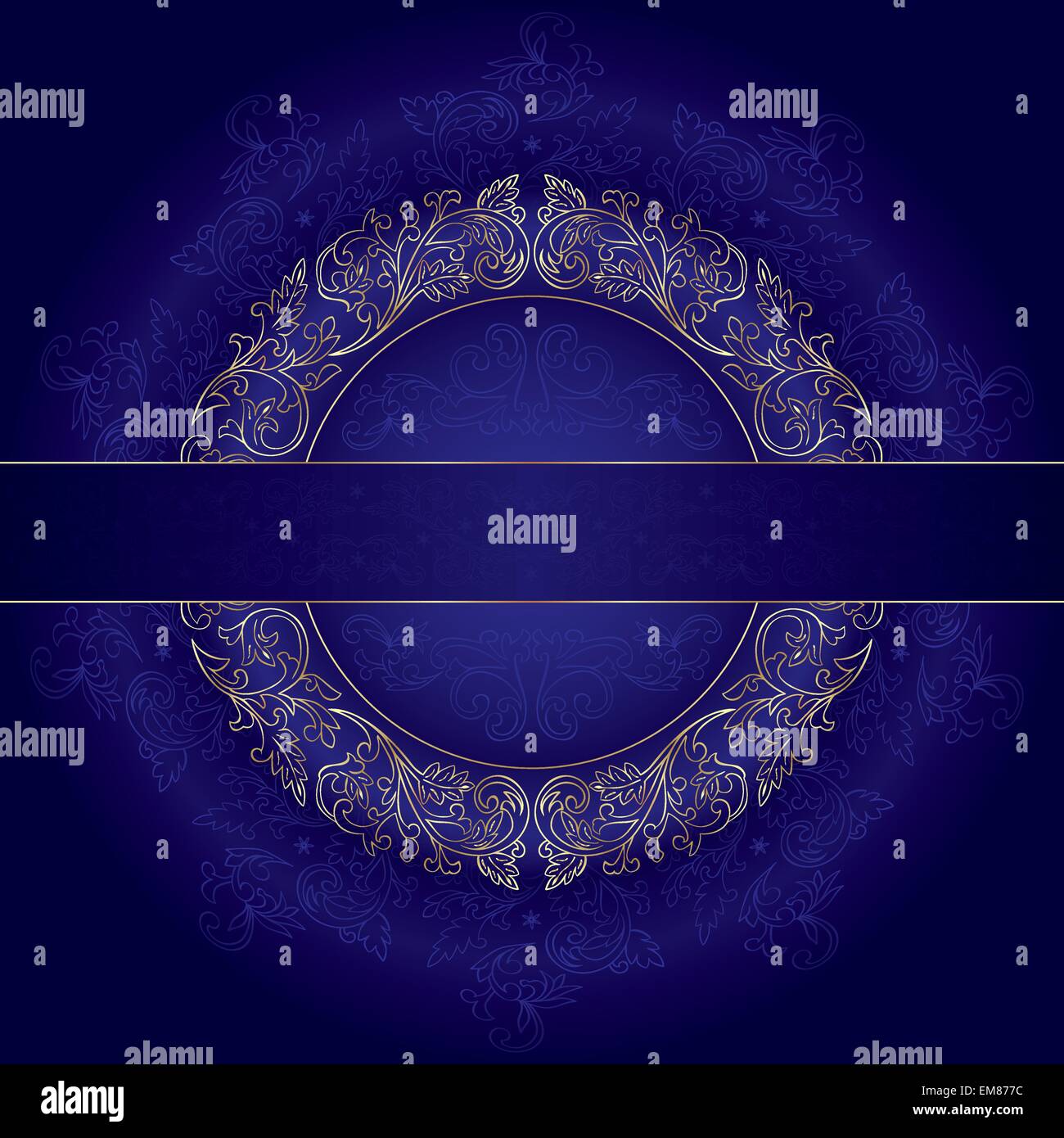 Floral gold frame with vintage patterns on violet background Stock ...