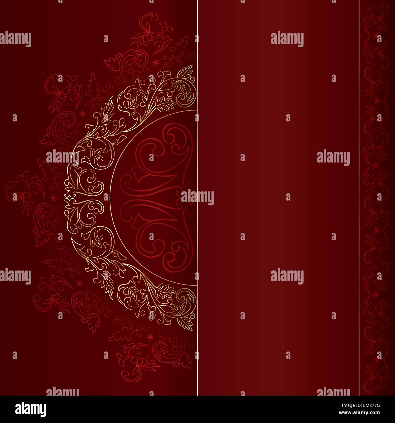 Gold red floral border design hi-res stock photography and images - Alamy