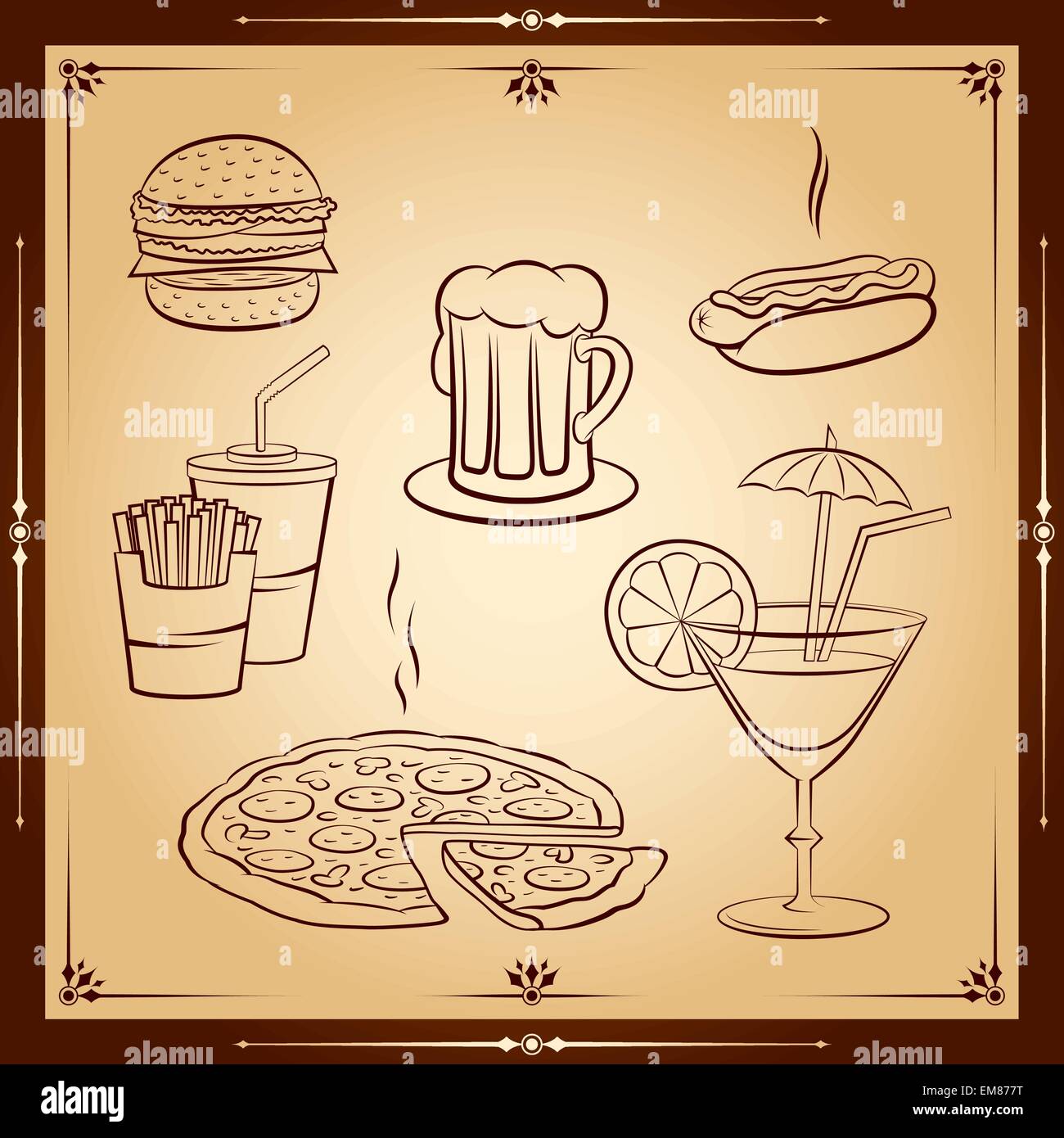 Food background sliced chicken Stock Vector Images - Alamy