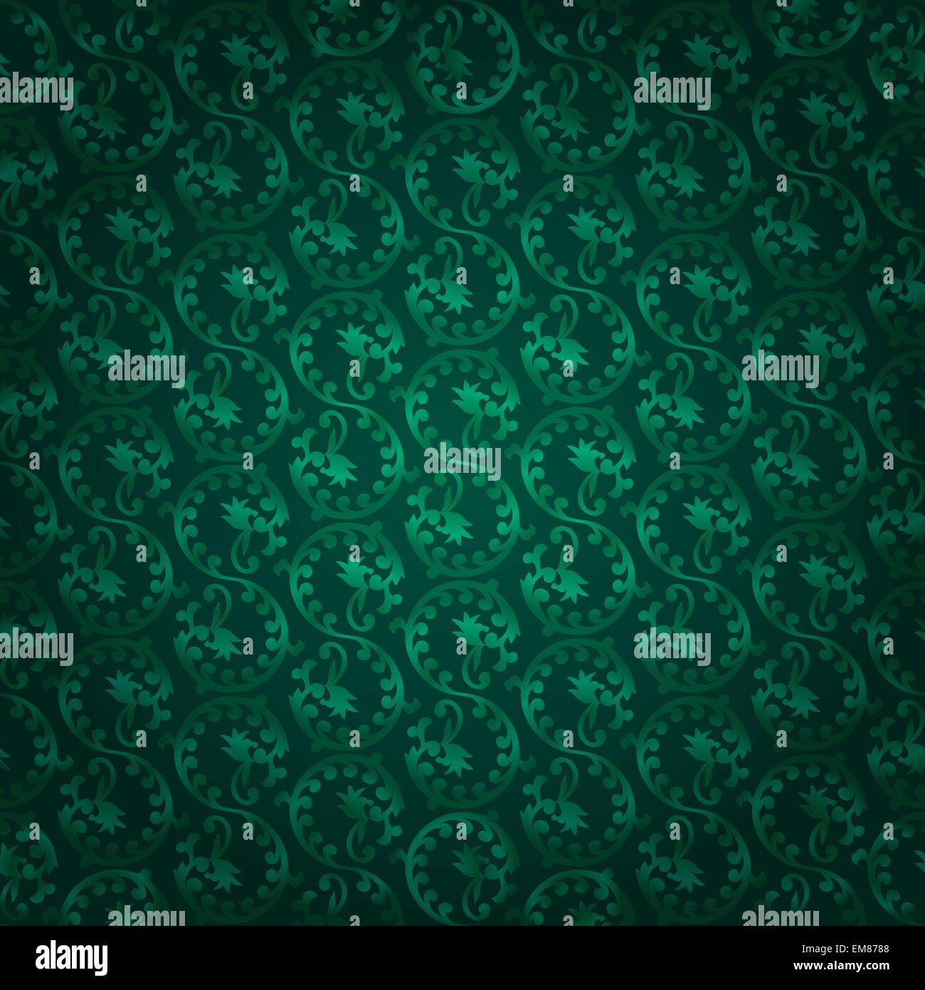 Vintage wallpaper green Stock Vector Images - Alamy