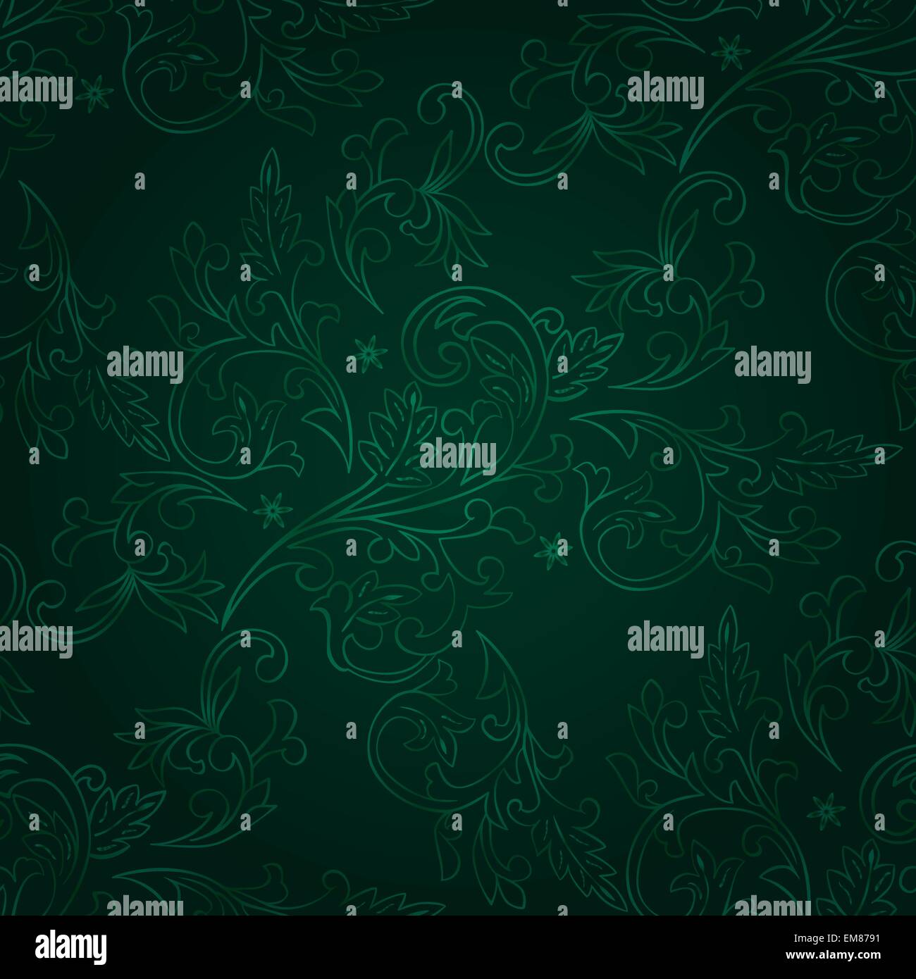 Floral pattern on green Stock Vector Images - Alamy