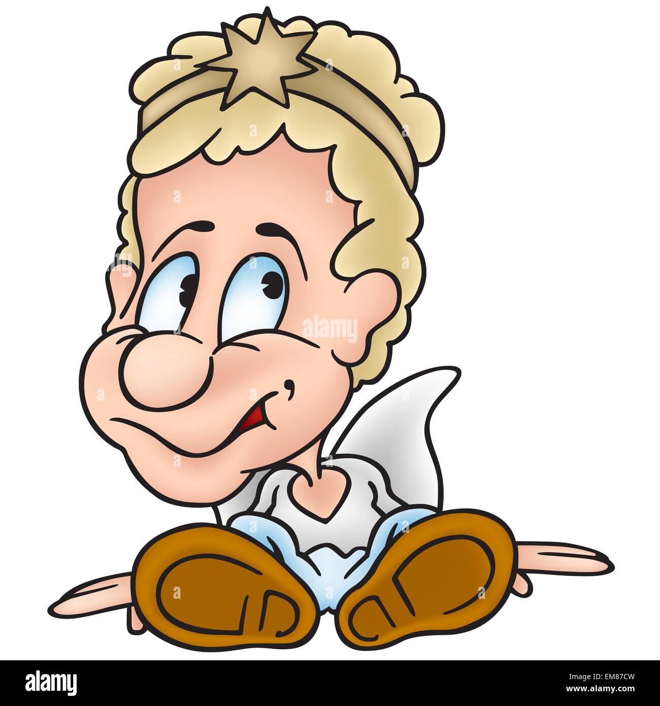 Sitting cherub colored cartoon illustration Cut Out Stock Images ...