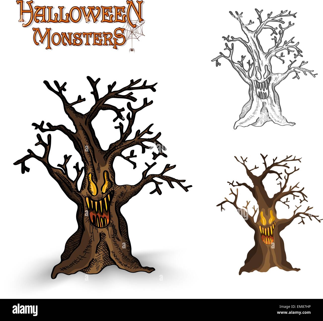 Fantasy forest monsters Stock Vector Images - Alamy