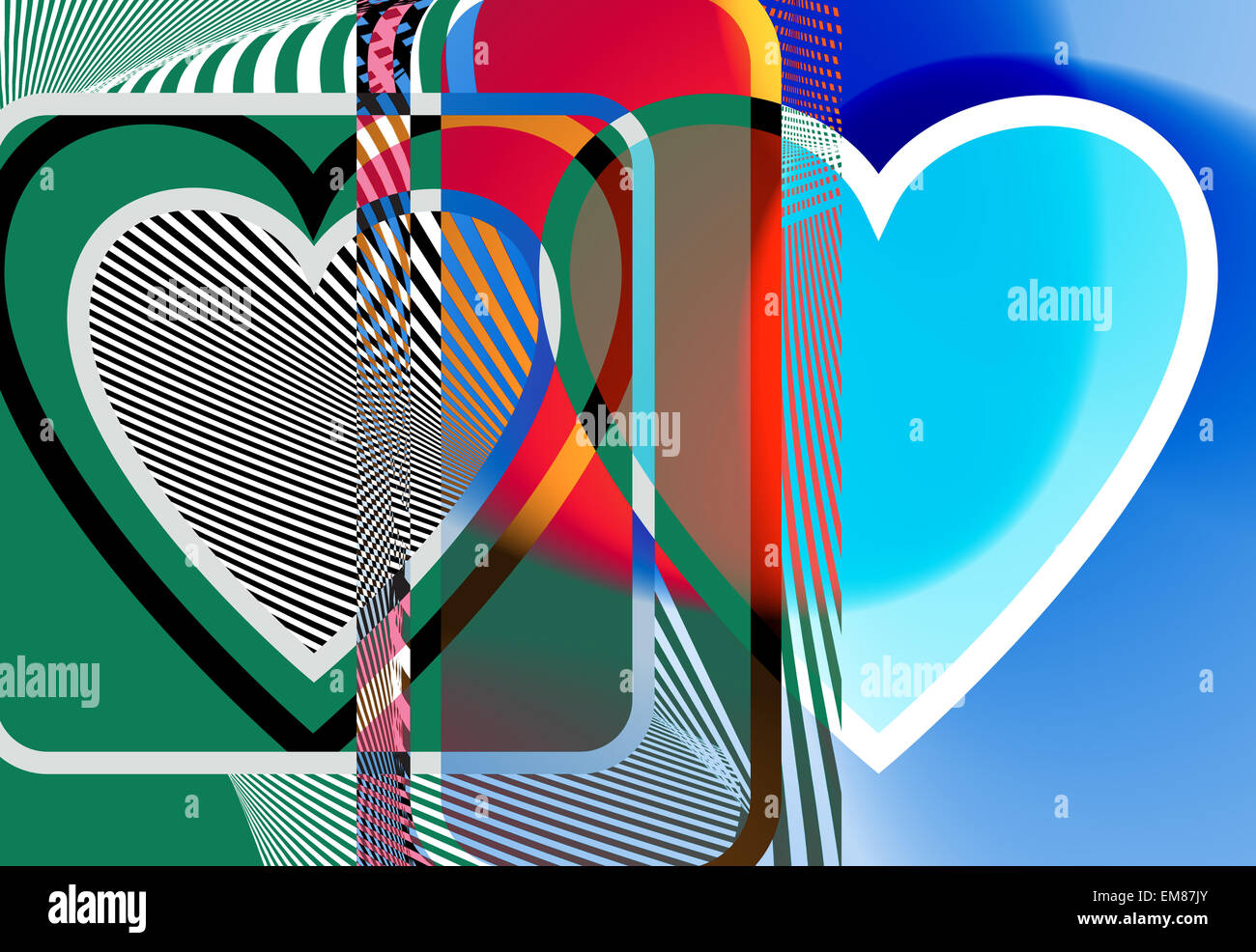 Illustration of Abstract colorful heart Stock Photo - Alamy