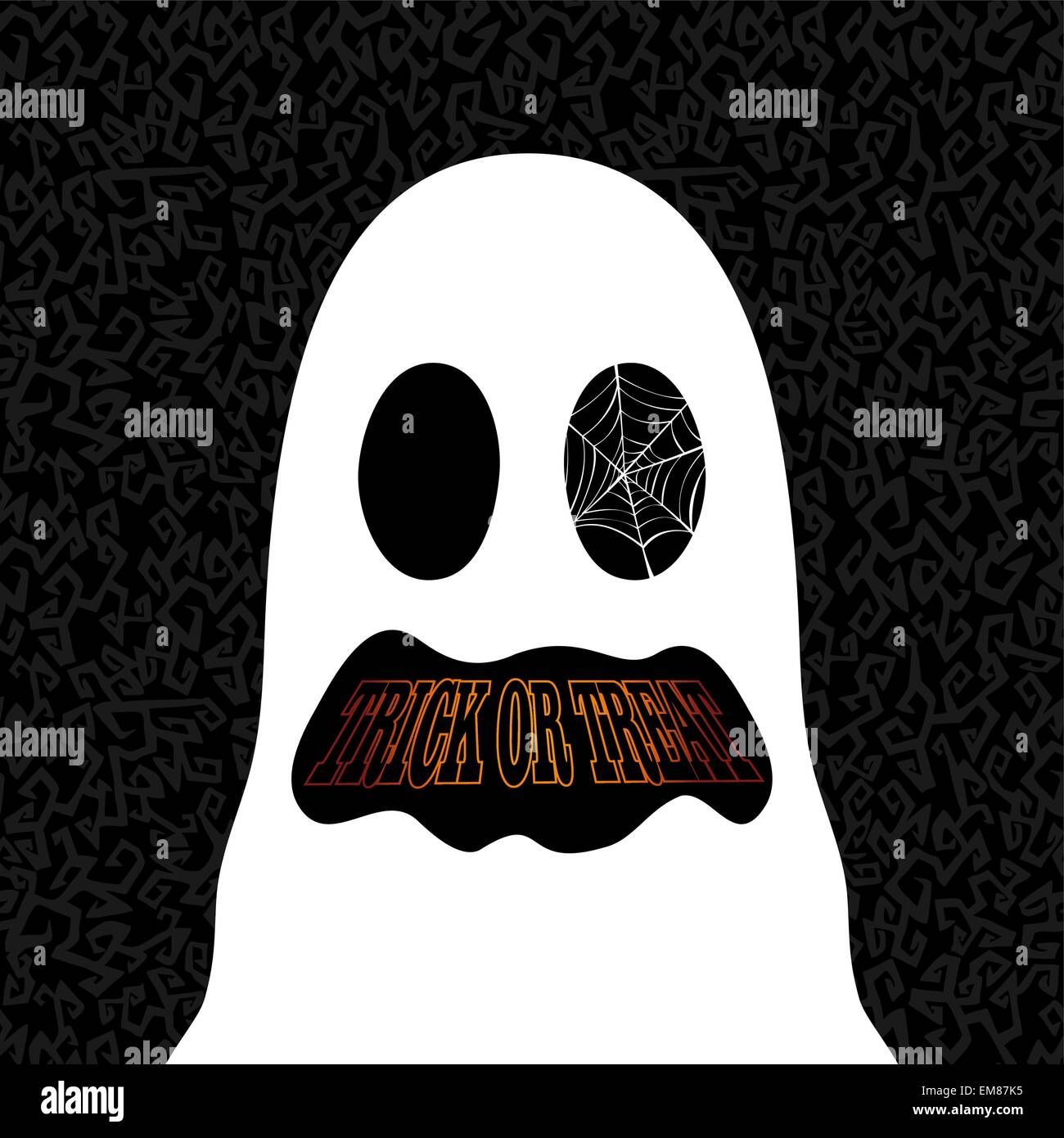 Happy Halloween trick or treat ghost drawing EPS10 file Stock Vector ...