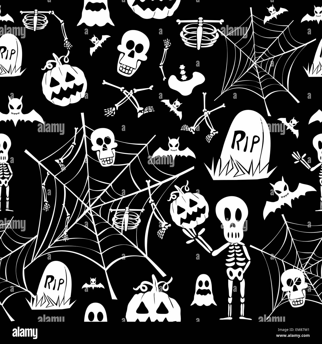 Happy Halloween elements seamless pattern background EPS10 file Stock ...
