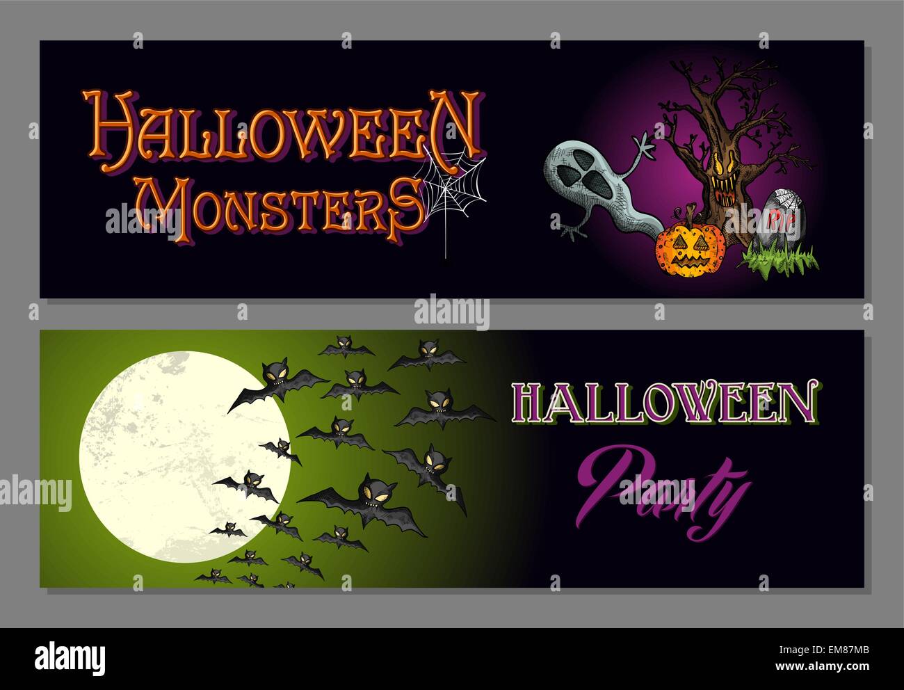 Halloween web design Stock Vector Images - Alamy