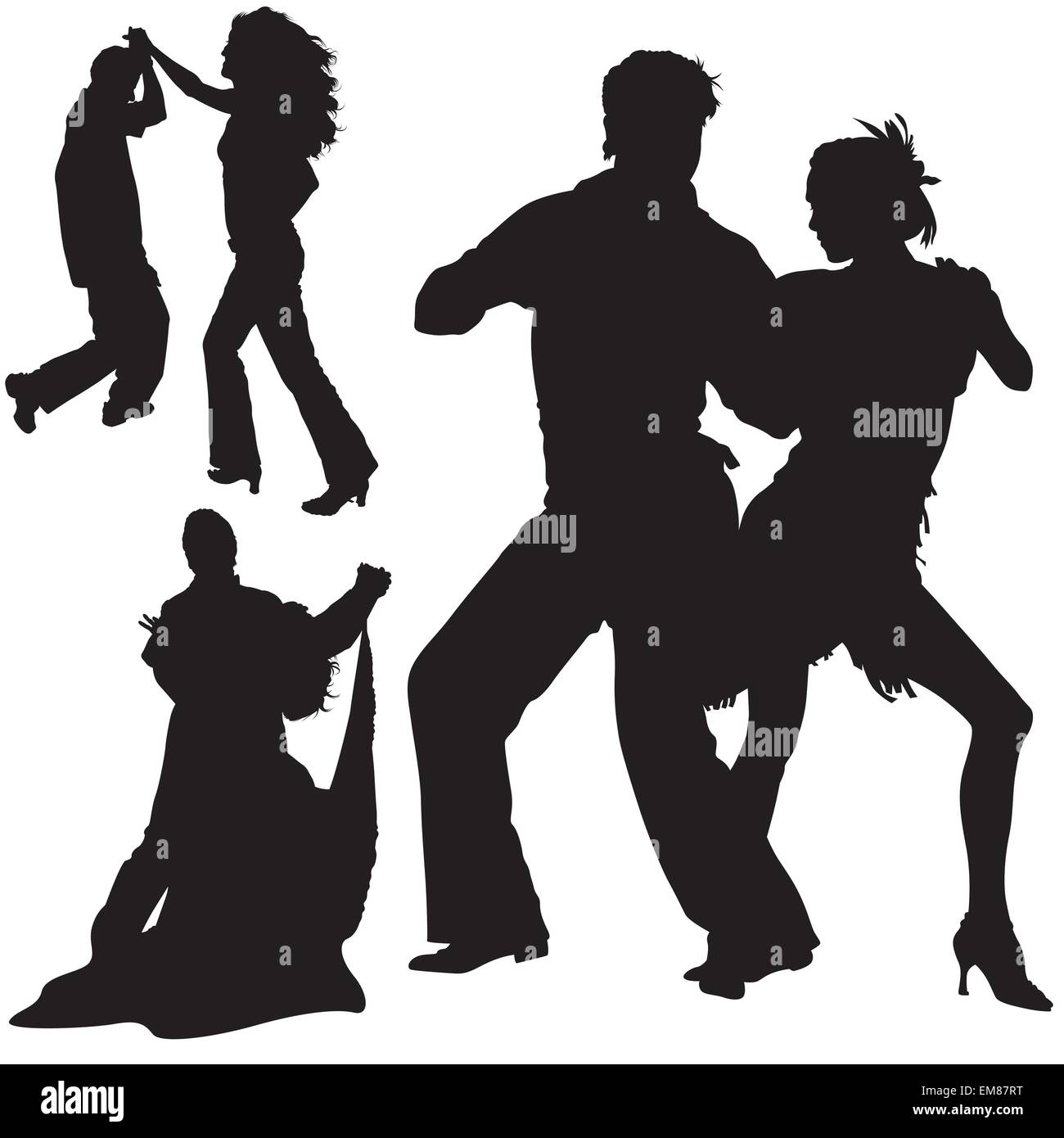 Couple silhouette dancing waltz hi-res stock photography and images - Alamy