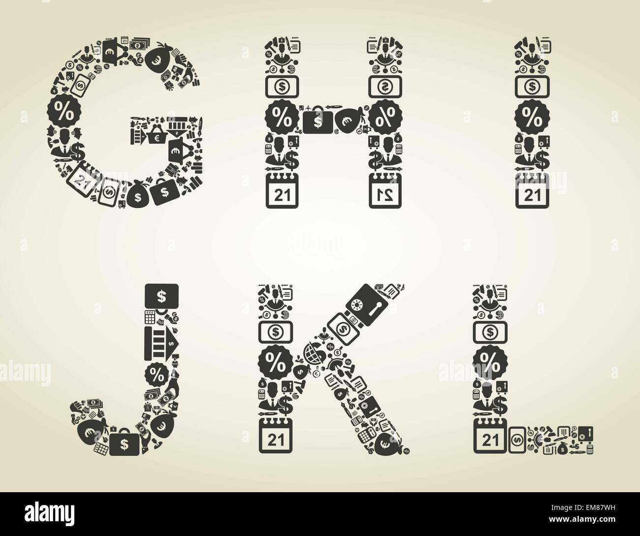 Money alphabet Stock Vector Images - Alamy