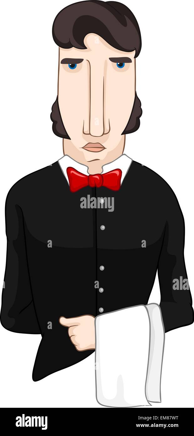 Old butler illustration Stock Vector Images - Alamy