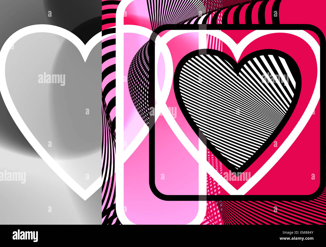 Illustration of Abstract colorful heart Stock Photo - Alamy