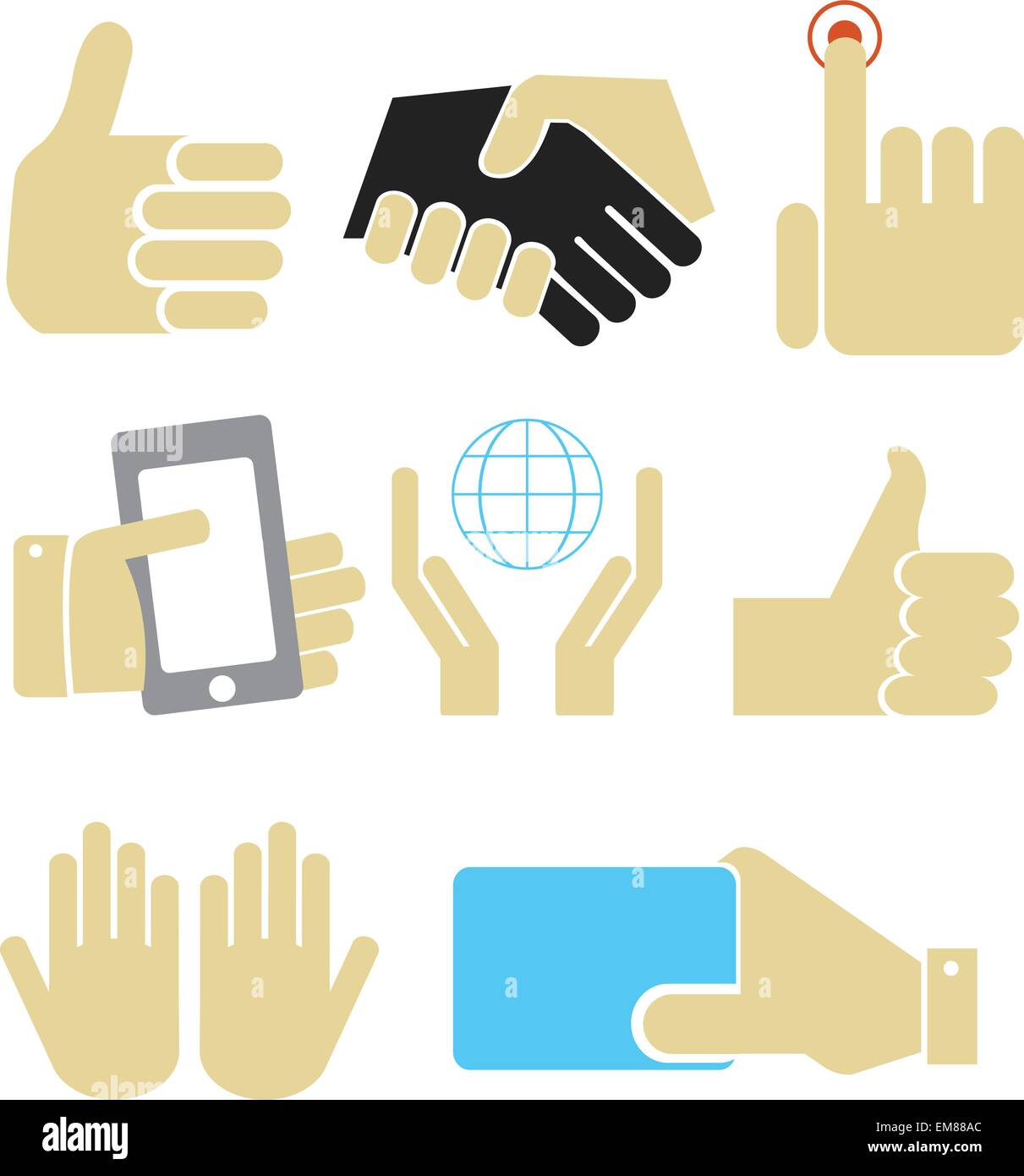 Hands vector set hi-res stock photography and images - Alamy