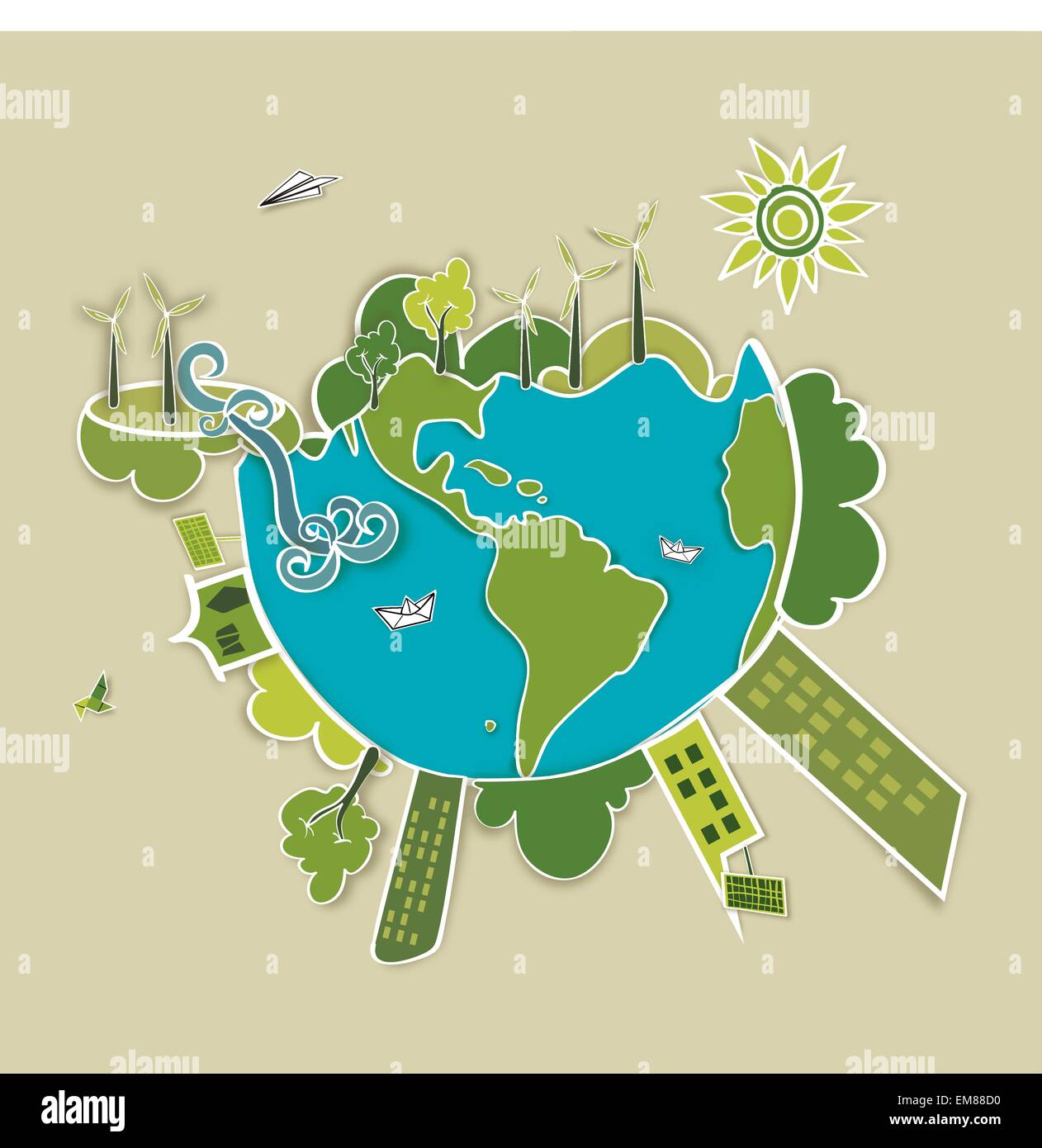 Green world background Stock Vector Image & Art - Alamy