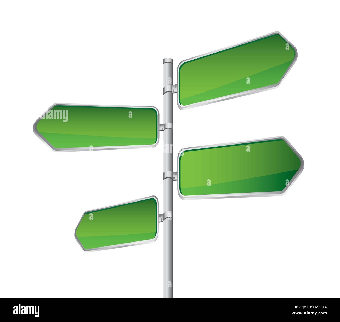 Blank green road sign board Stock Vector Images - Alamy