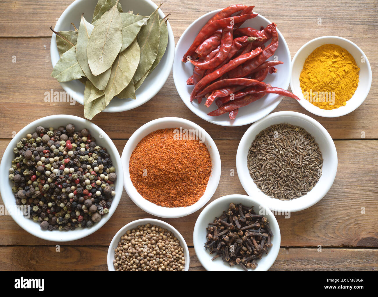 Indian spices on table hi-res stock photography and images - Alamy