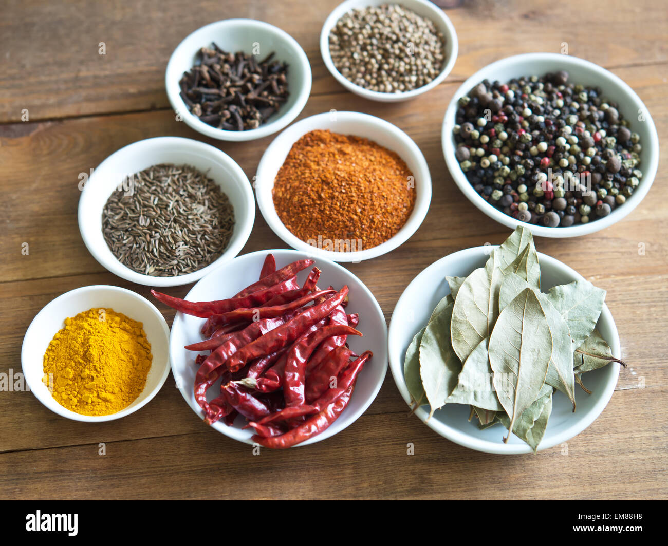 Indian spices on table hi-res stock photography and images - Alamy