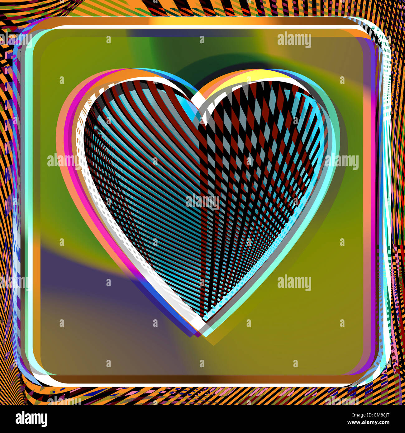 Illustration of Abstract colorful heart Stock Photo - Alamy