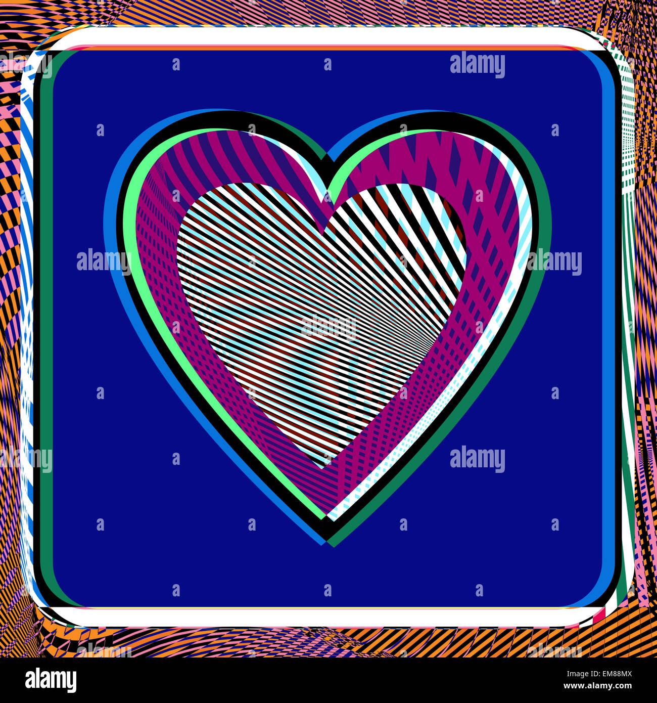 Illustration of Abstract colorful heart Stock Photo - Alamy