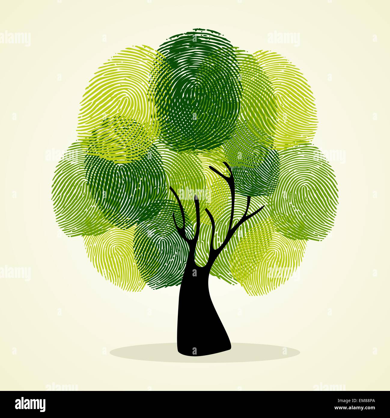 Finger prints tree background set Stock Vector Image & Art - Alamy