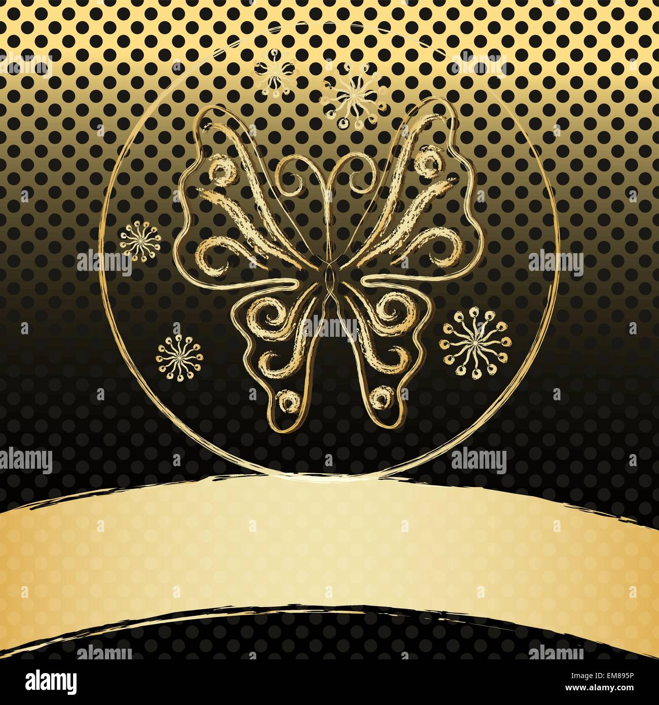 Vintage frame with gold butterfly Stock Vector Image & Art - Alamy