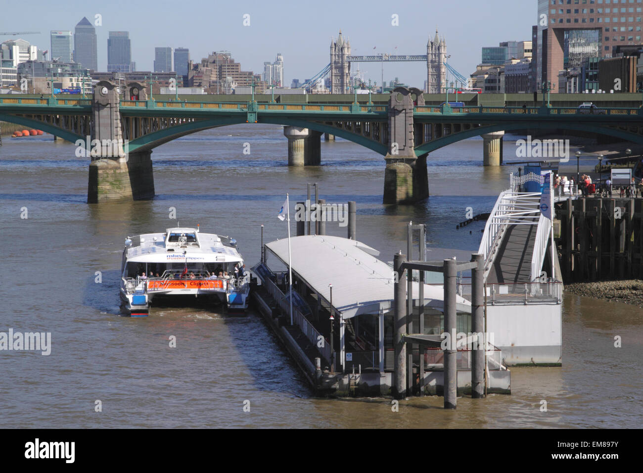 Bankside Pier South Bank London April 2015 Stock Photo - Alamy