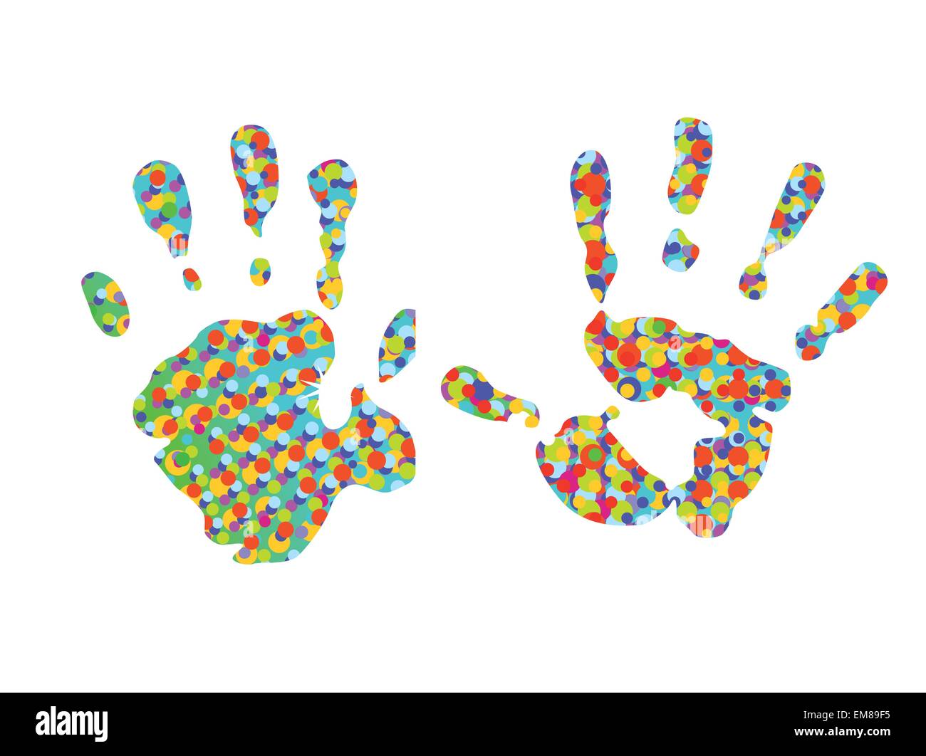 Hand prints paint Stock Vector Images - Alamy